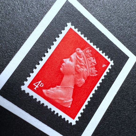 Wall Decor | Queen Elizabeth Ii Red Framed Postage Stamp Art 4x4 | Poshmark